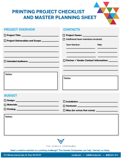 Print Project Checklist Thanks